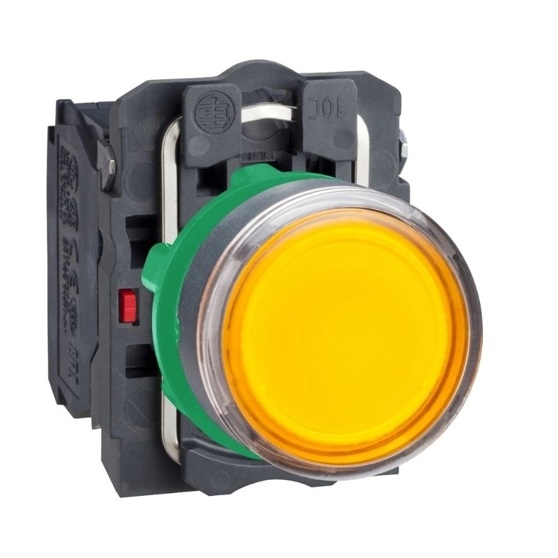 Pulsador luminoso plástico XB5 amarillo C/led 220VCA 1NAC+1NC | Schneider Electric | BP ...